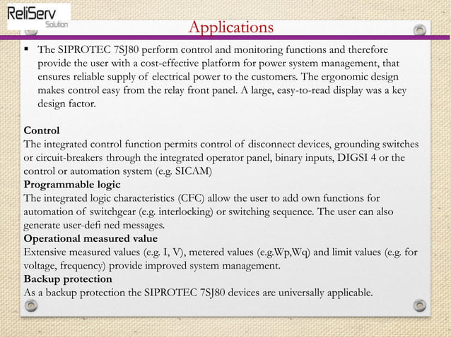 7SJ80 Overcurrent Relay | PDF