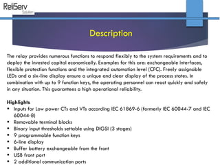 7SJ81 Overcurrent Relay | PPT