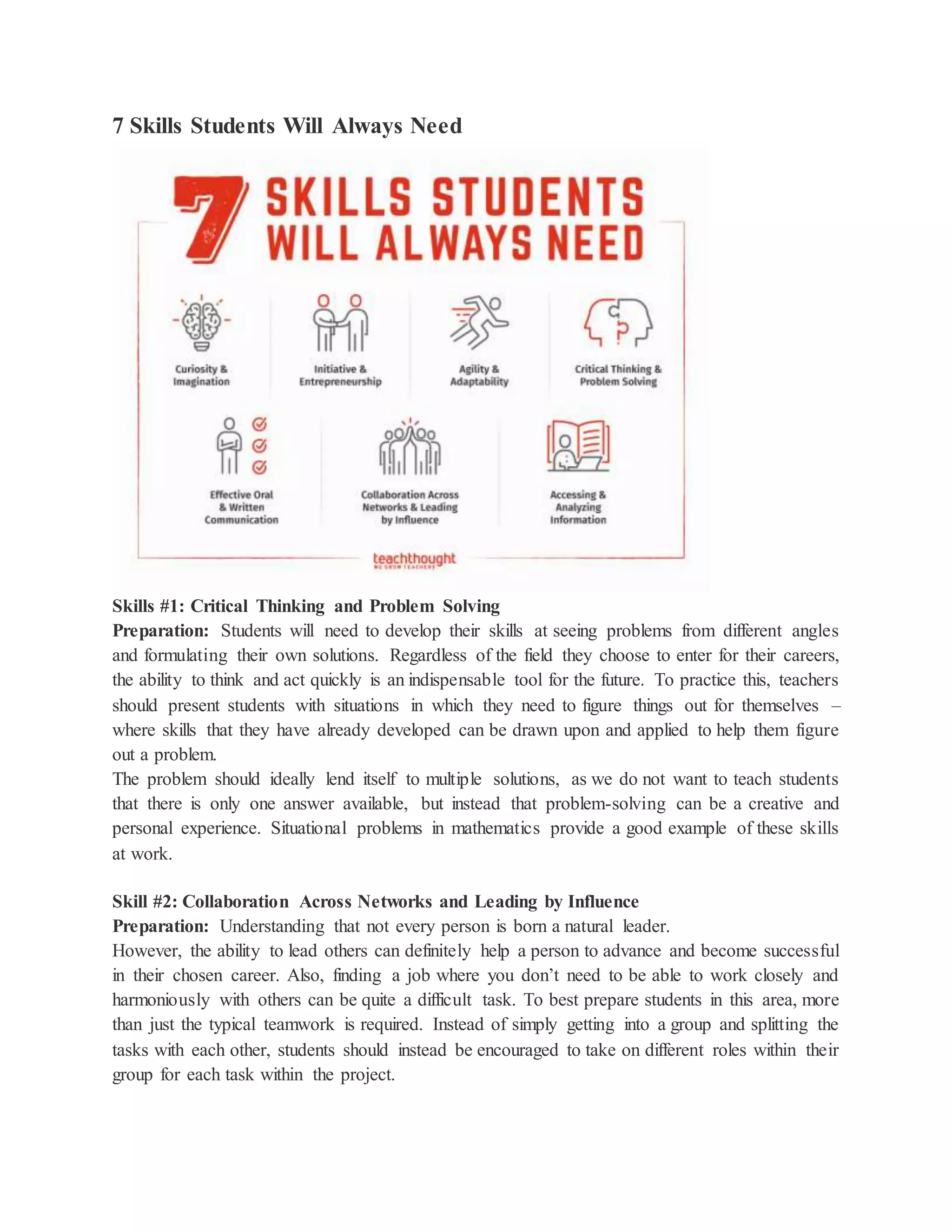 7 skills students will always need | DOCX