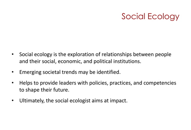 Social Ecology and the Practice of Management | PPT