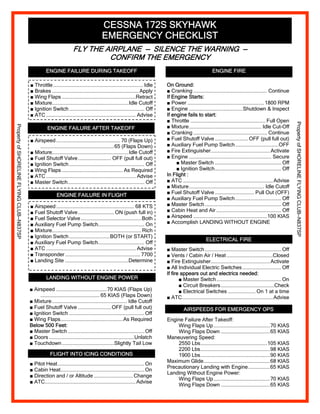 Printable Cessna 172 Checklist Pdf