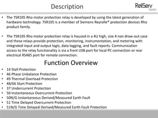 7SR105 Motor Protection Relay | PPT