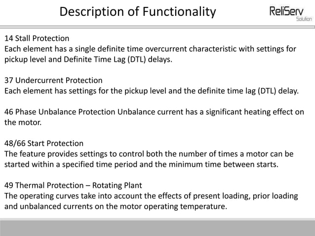 7SR105 Motor Protection Relay | PPT