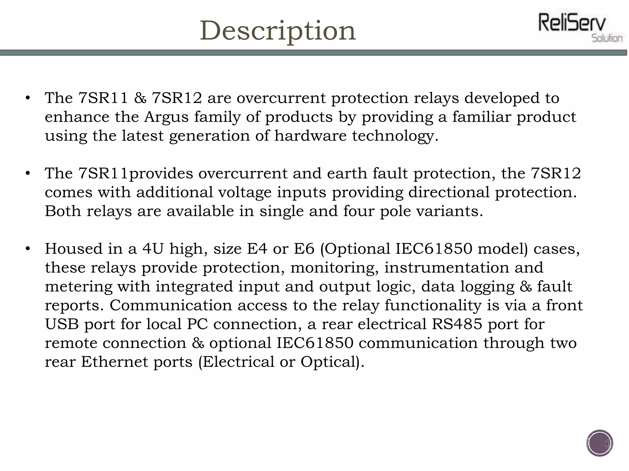 7SR110 Argus Relay | PDF