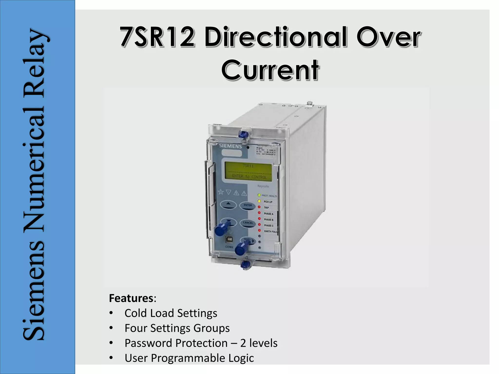 7SR12 Directional Over Current Relay | PDF