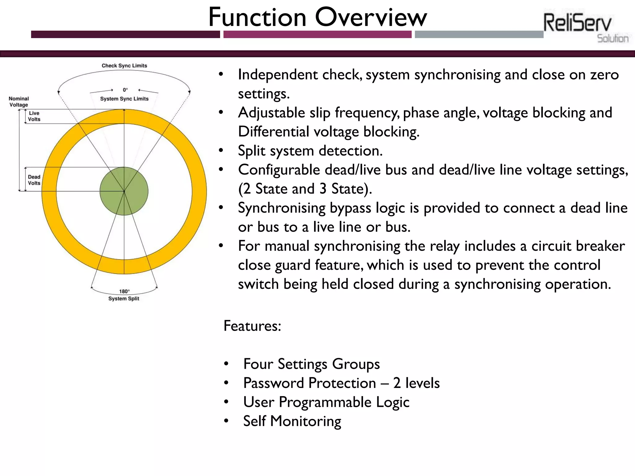7SR157 Synchronising Protective Relay | PDF