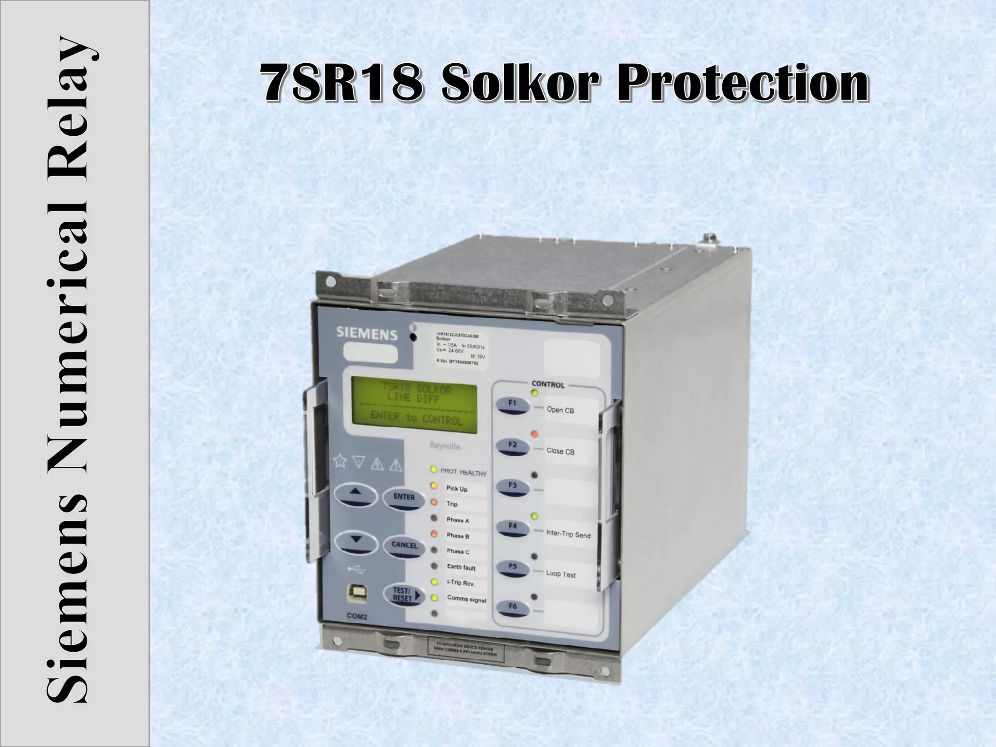 7SR18 Solkor Protection Relay | PDF