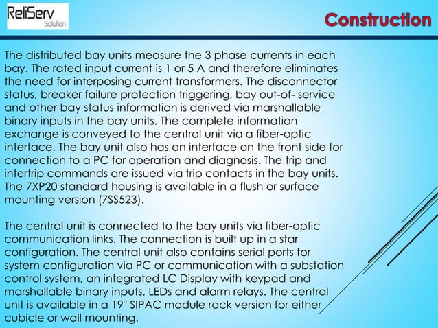7SS52 Distributed Bus Bar Diffrential Protection Relay | PDF