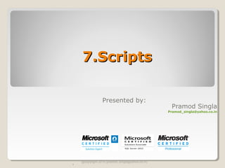 7\9 SSIS 2008R2_Training - Script Task | PPT
