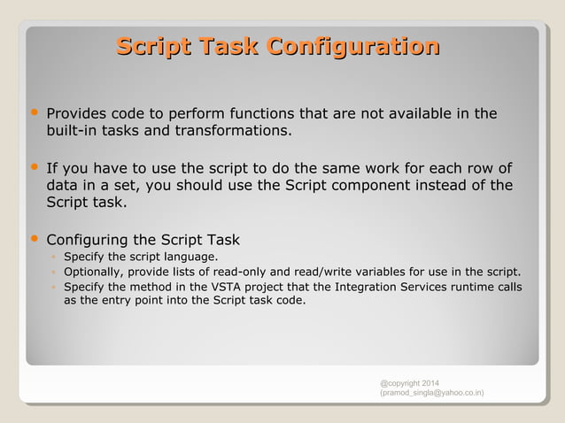 7\9 SSIS 2008R2_Training - Script Task | PPT