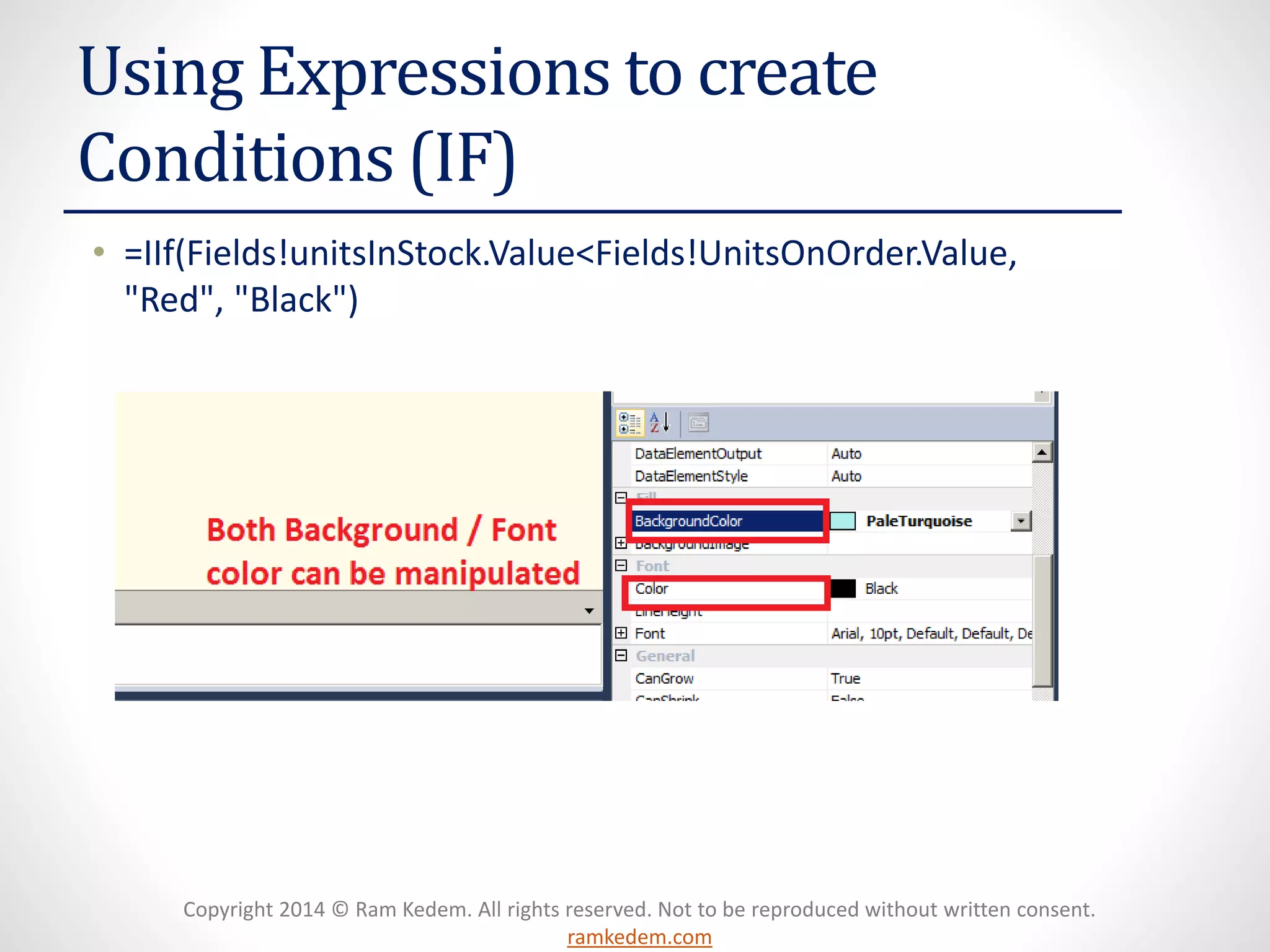 SSRS Conditional Formatting | PDF