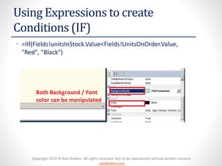 SSRS Conditional Formatting | PPT
