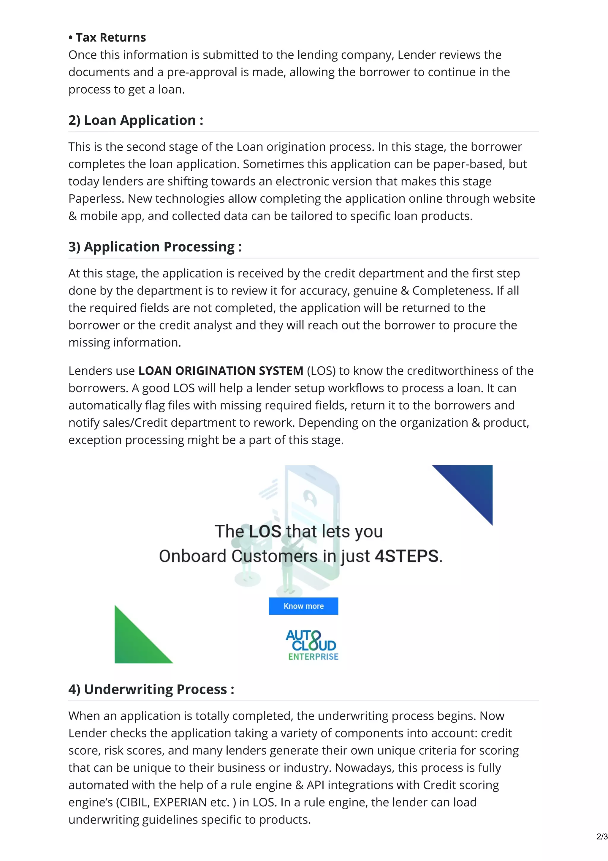 7 stages in loan origination | PDF