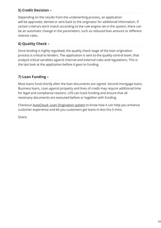 7 stages in loan origination | PDF