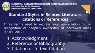 7 Standard Styles in Review of Related Literature, Citation, or ...