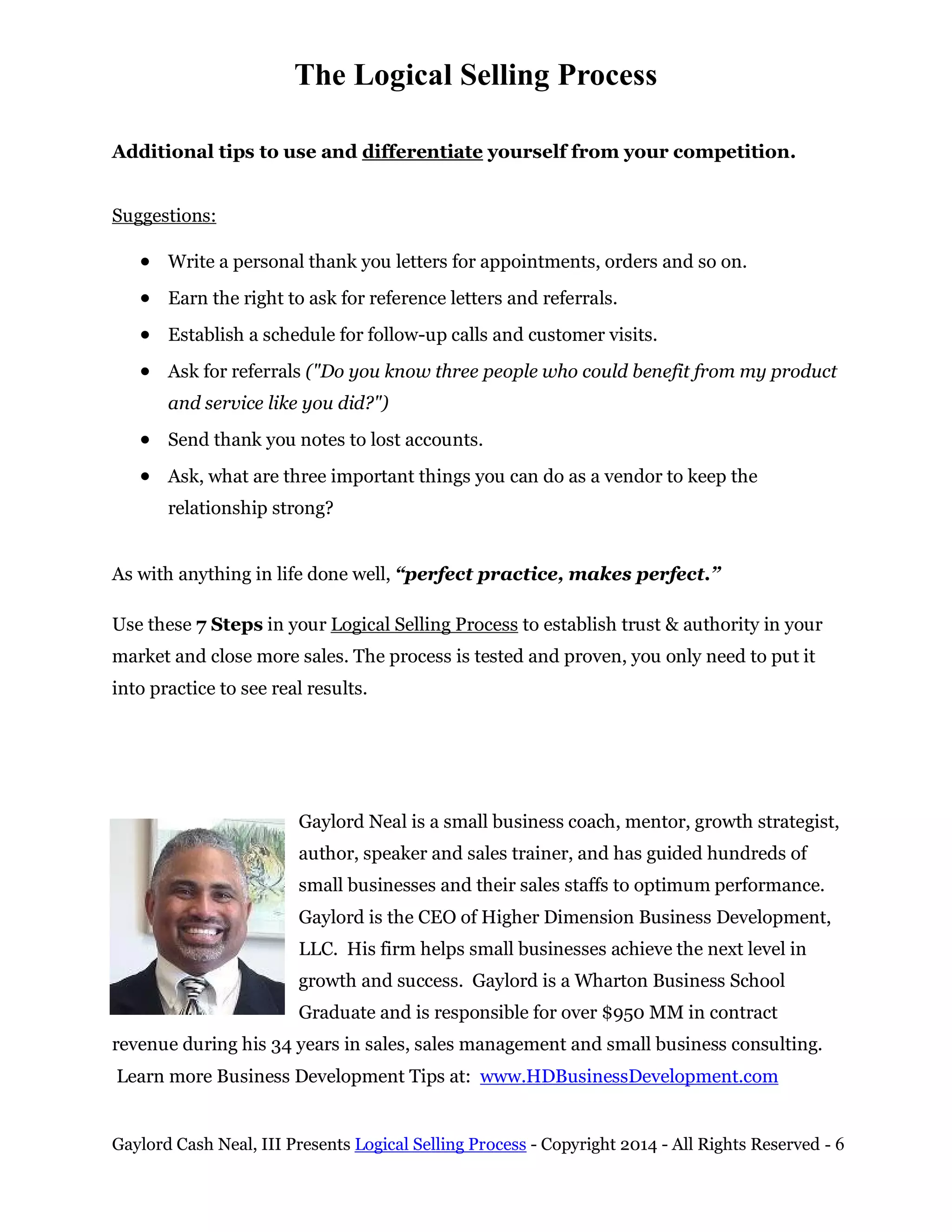 7 Step Logical Sales Process | PDF