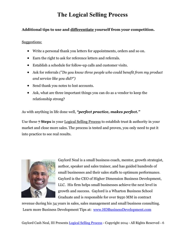 7 Step Logical Sales Process | PDF