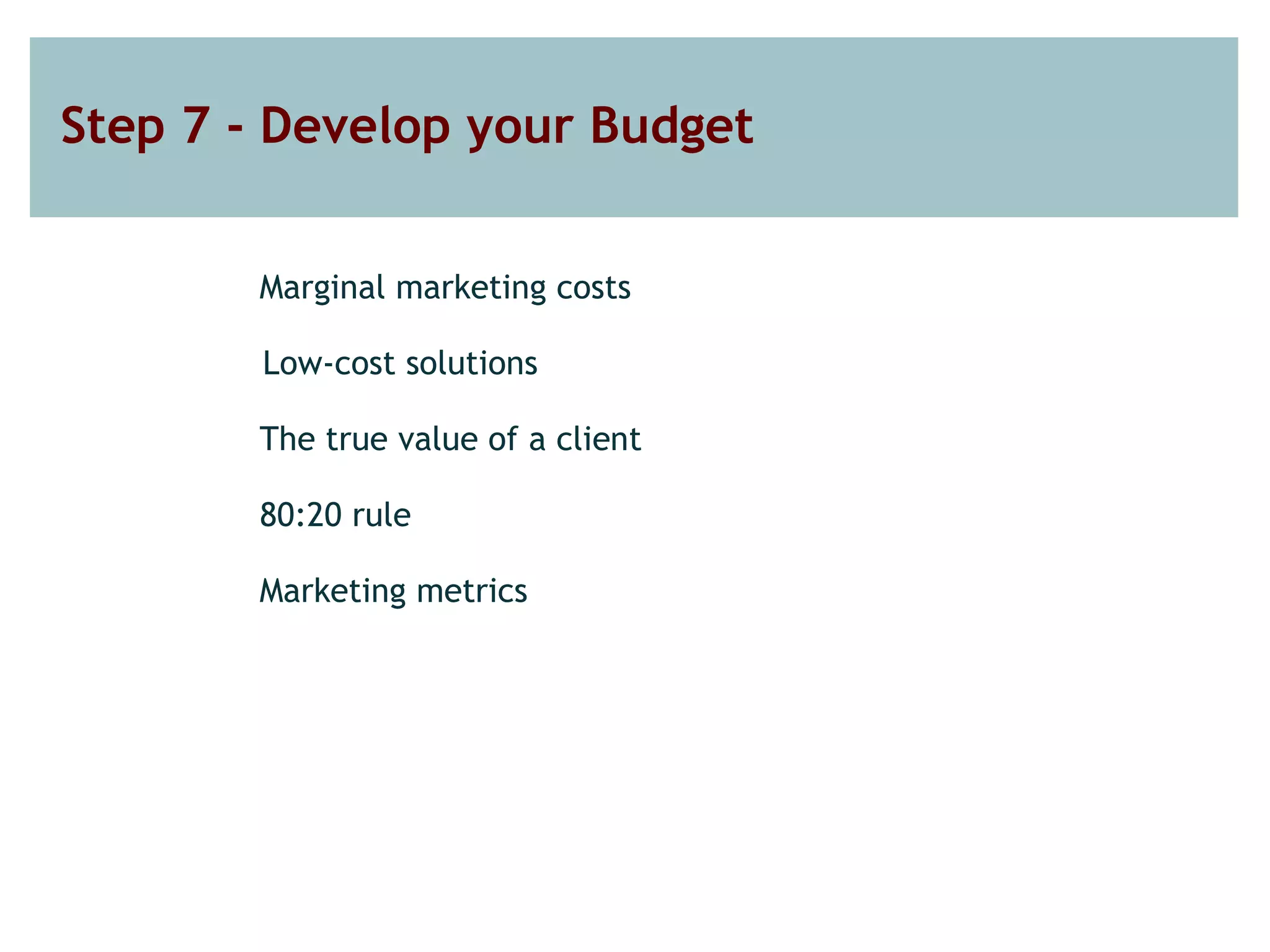 The 7 Step Marketing Plan | PPT