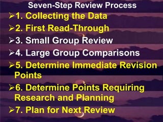 7 step review process meeting with a purpose visual | PPT