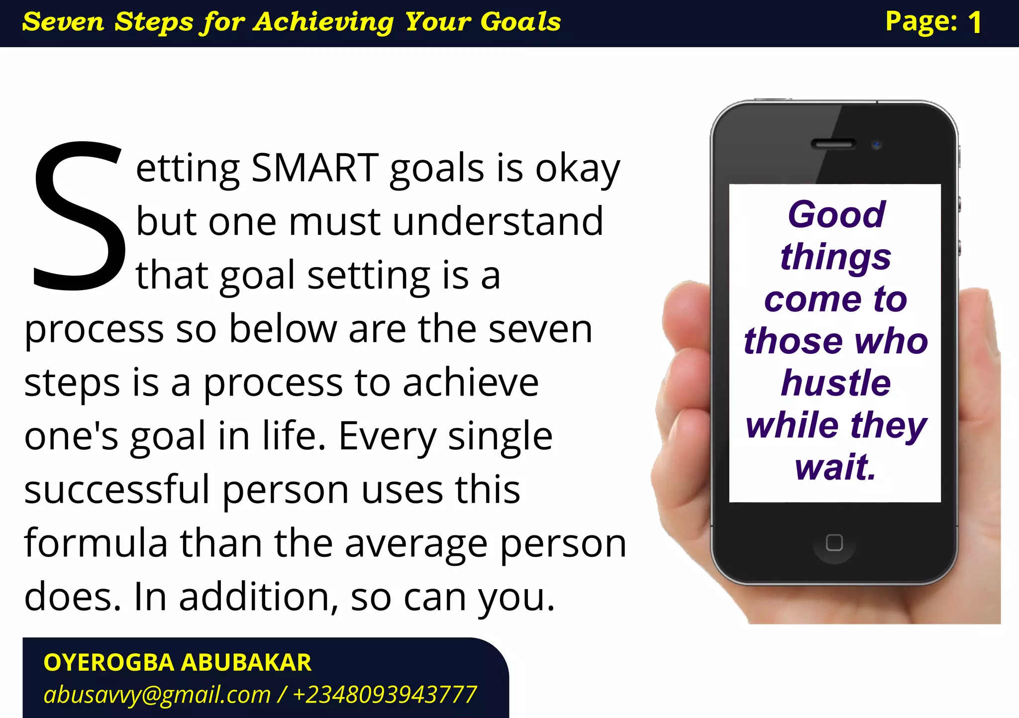 seven steps for achieving your goals | PDF