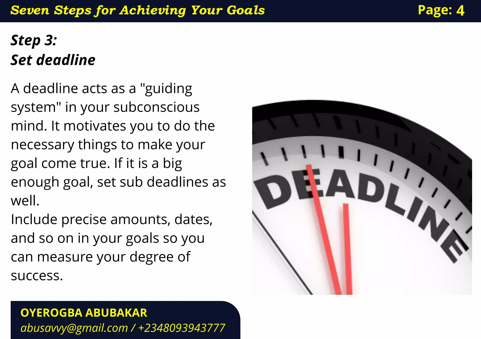 seven steps for achieving your goals | PDF