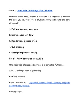7 steps for diabetes cure | PDF