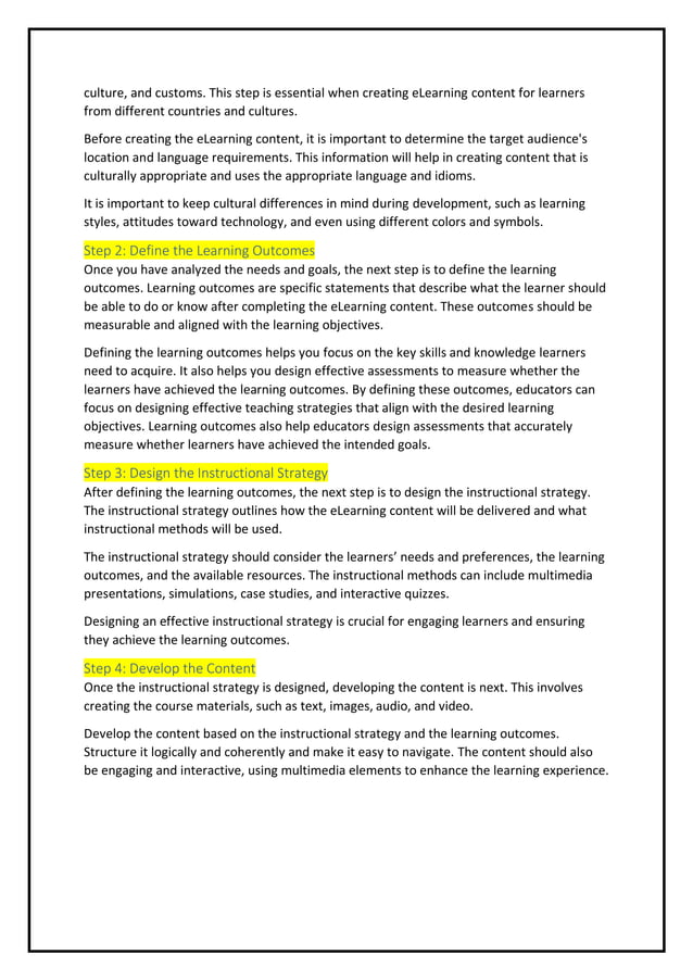 7 Steps Of eLearning Content Development Process | PDF