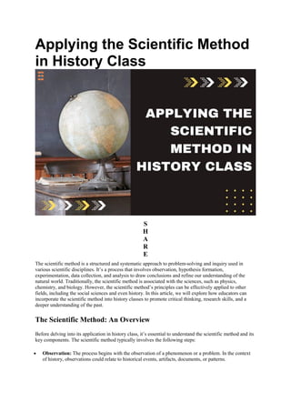 7 Steps To Applying The Scientific Method In History Class | Future ...