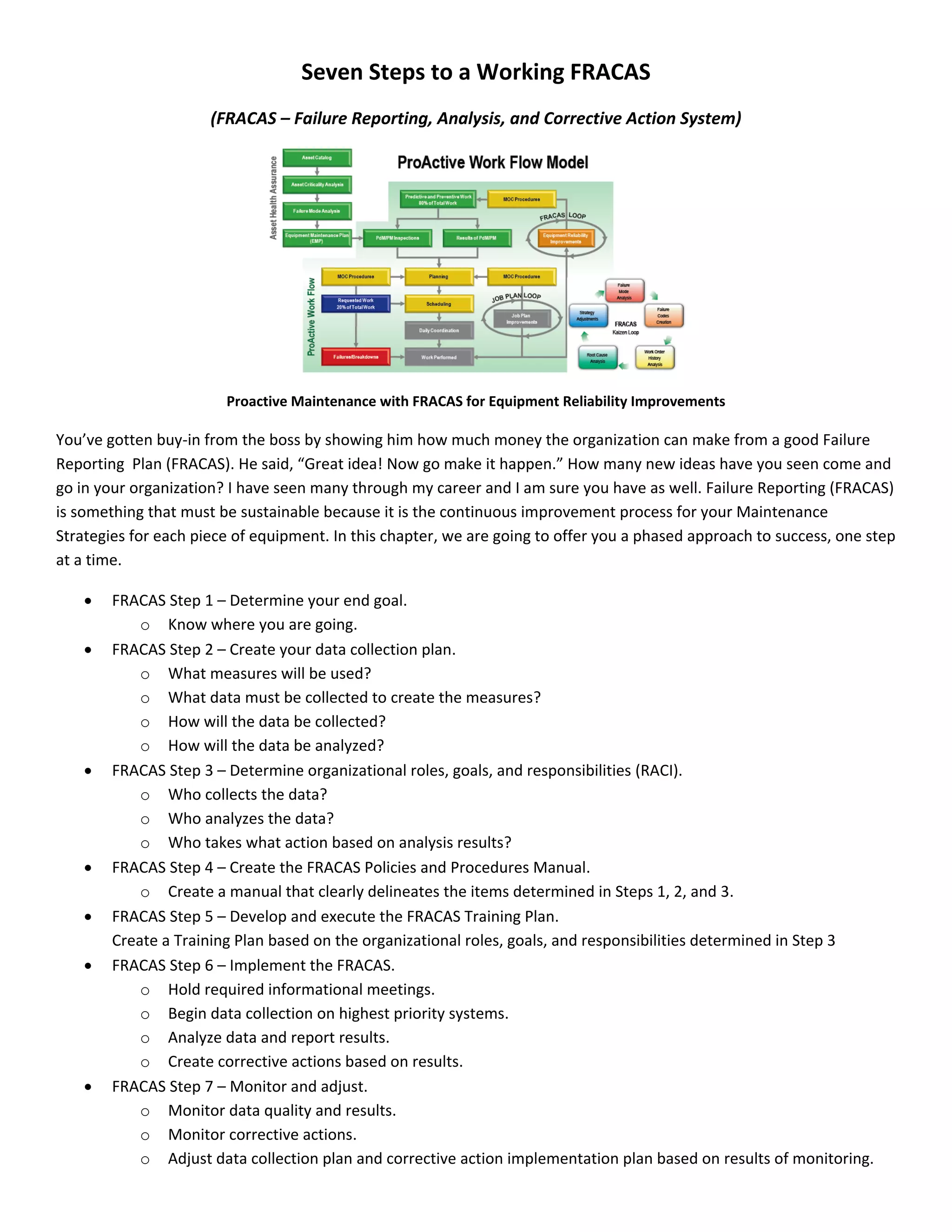 7 Steps to a Working Failure Reporting System - FRACAS | PDF