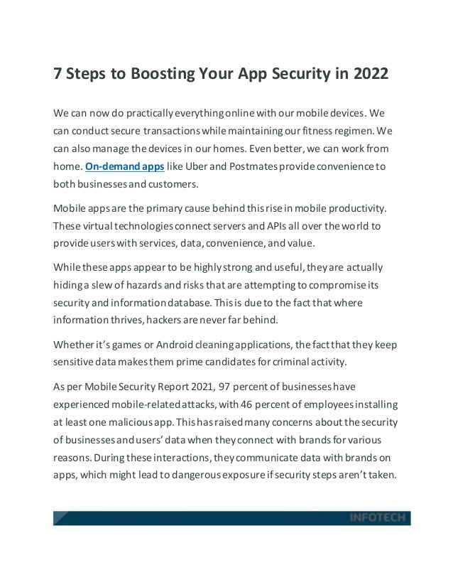 7 Steps to Boosting Your App Security in 2022 | PDF