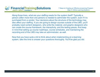 7 Steps To Creating An Effective E Learning Program | PDF