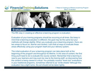 7 Steps To Creating An Effective E Learning Program | PDF