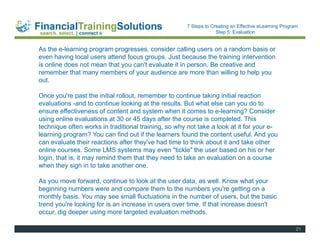 7 Steps To Creating An Effective E Learning Program | PDF