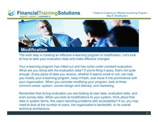 7 Steps To Creating An Effective E Learning Program | PDF