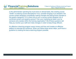 7 Steps To Creating An Effective E Learning Program | PDF