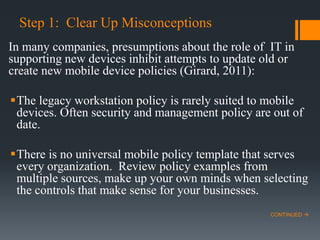 7 steps to developing a mobile device policy | PPT