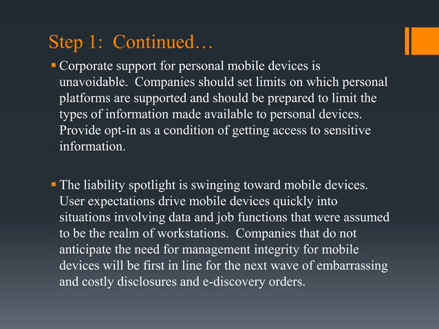 7 steps to developing a mobile device policy | PPT