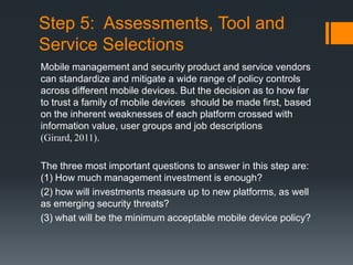 7 steps to developing a mobile device policy | PPT