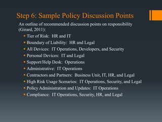 7 steps to developing a mobile device policy | PPT