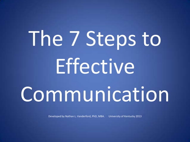 The 7 Steps to Effective Communication | PPTX