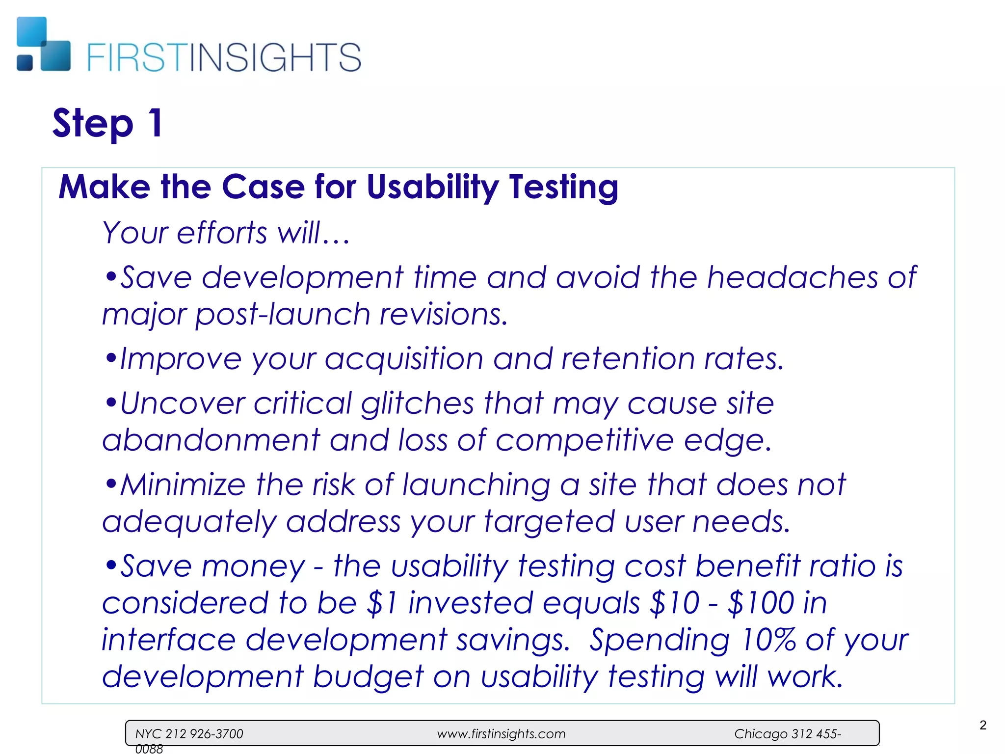 7 Steps to Effective Usability Testing | PPT