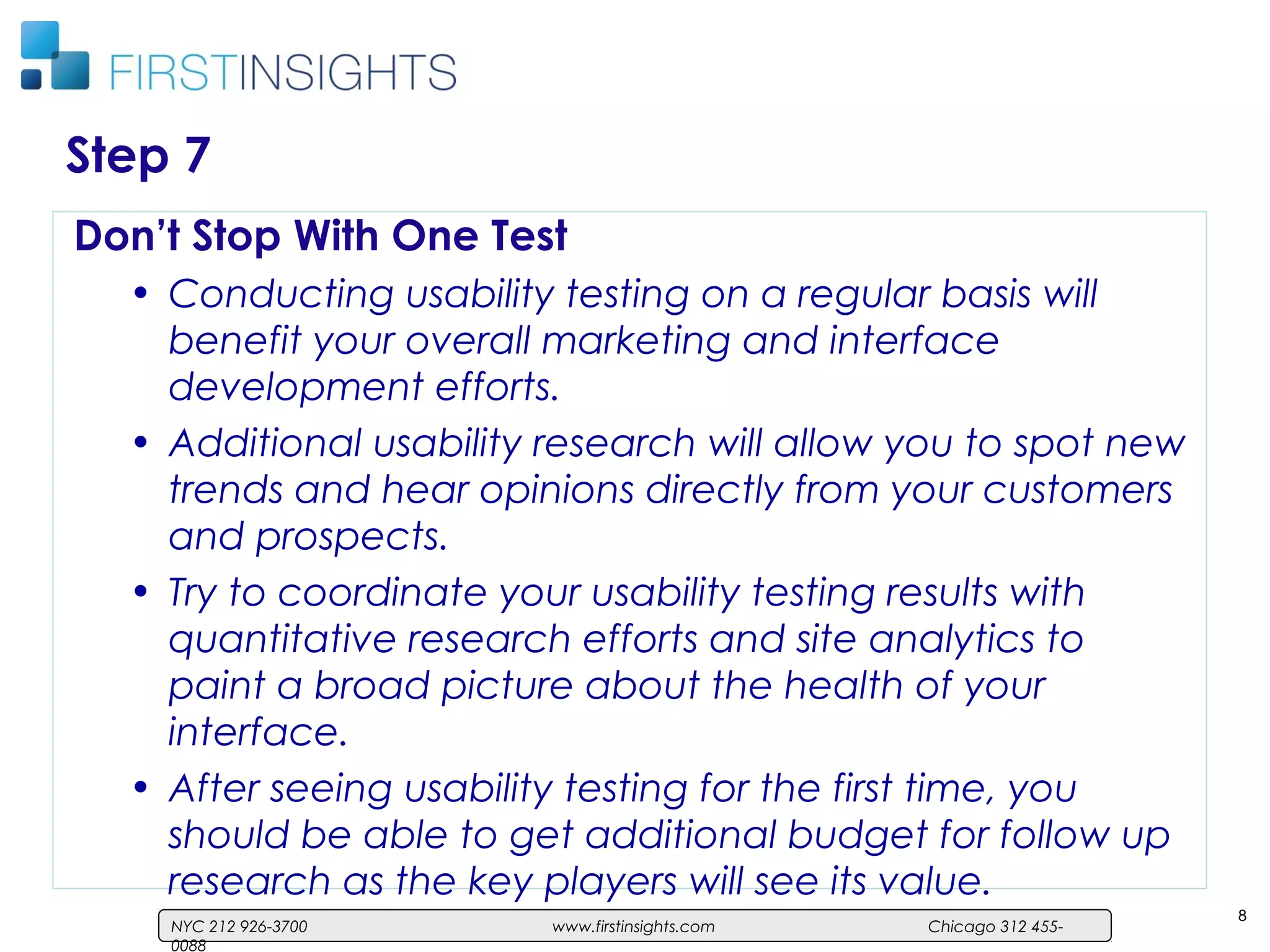 7 Steps to Effective Usability Testing | PPT