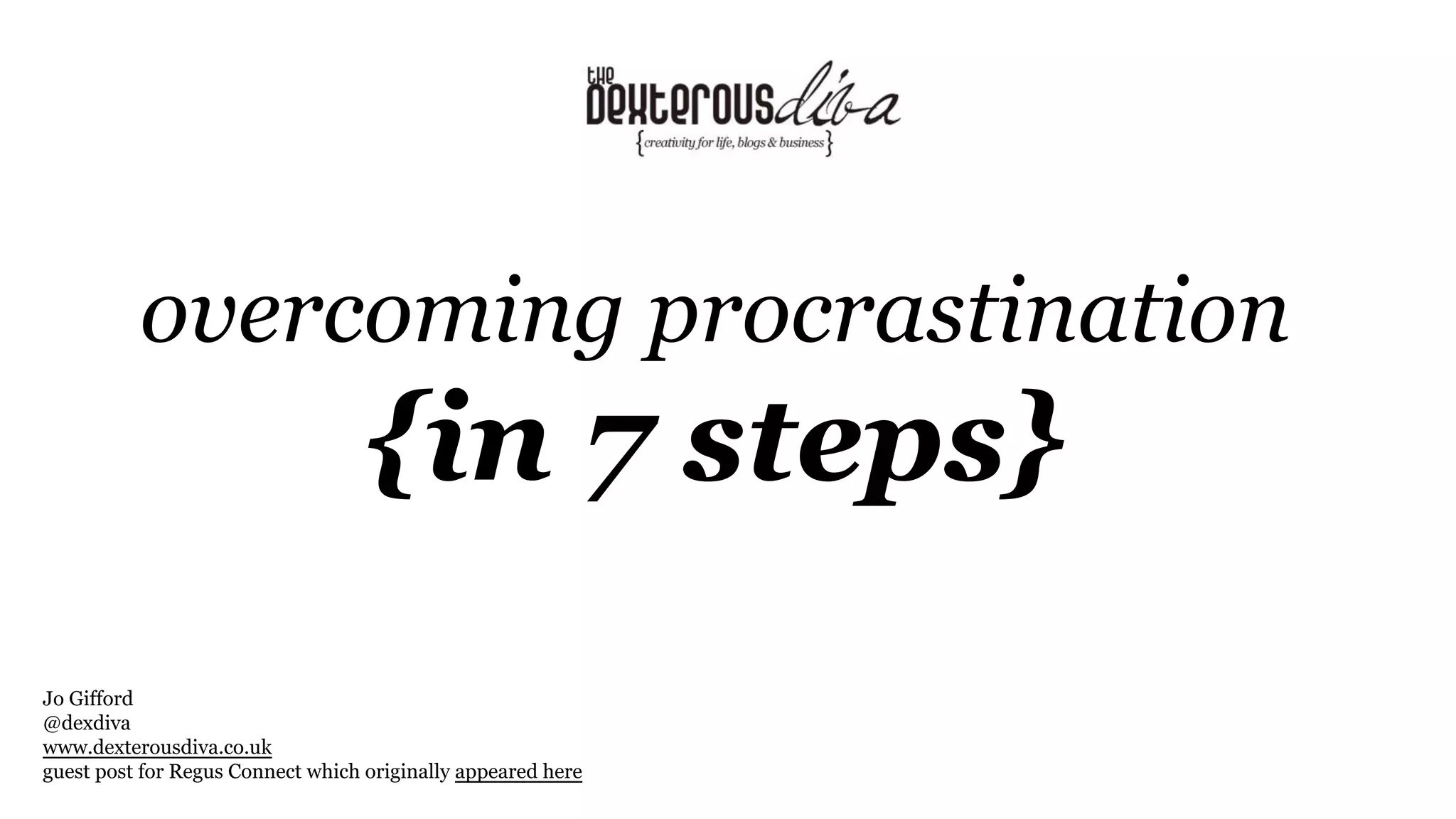 7 steps to overcome procrastination | PPT