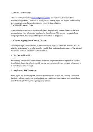 7 Steps to Set up Statistical Process Control.pdf | Manufacturing Industry | Industries