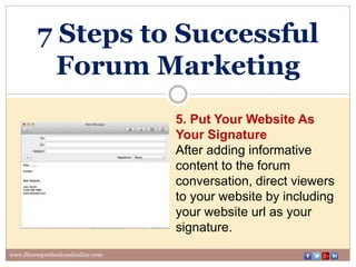 7 steps to successful forum marketing | PPT