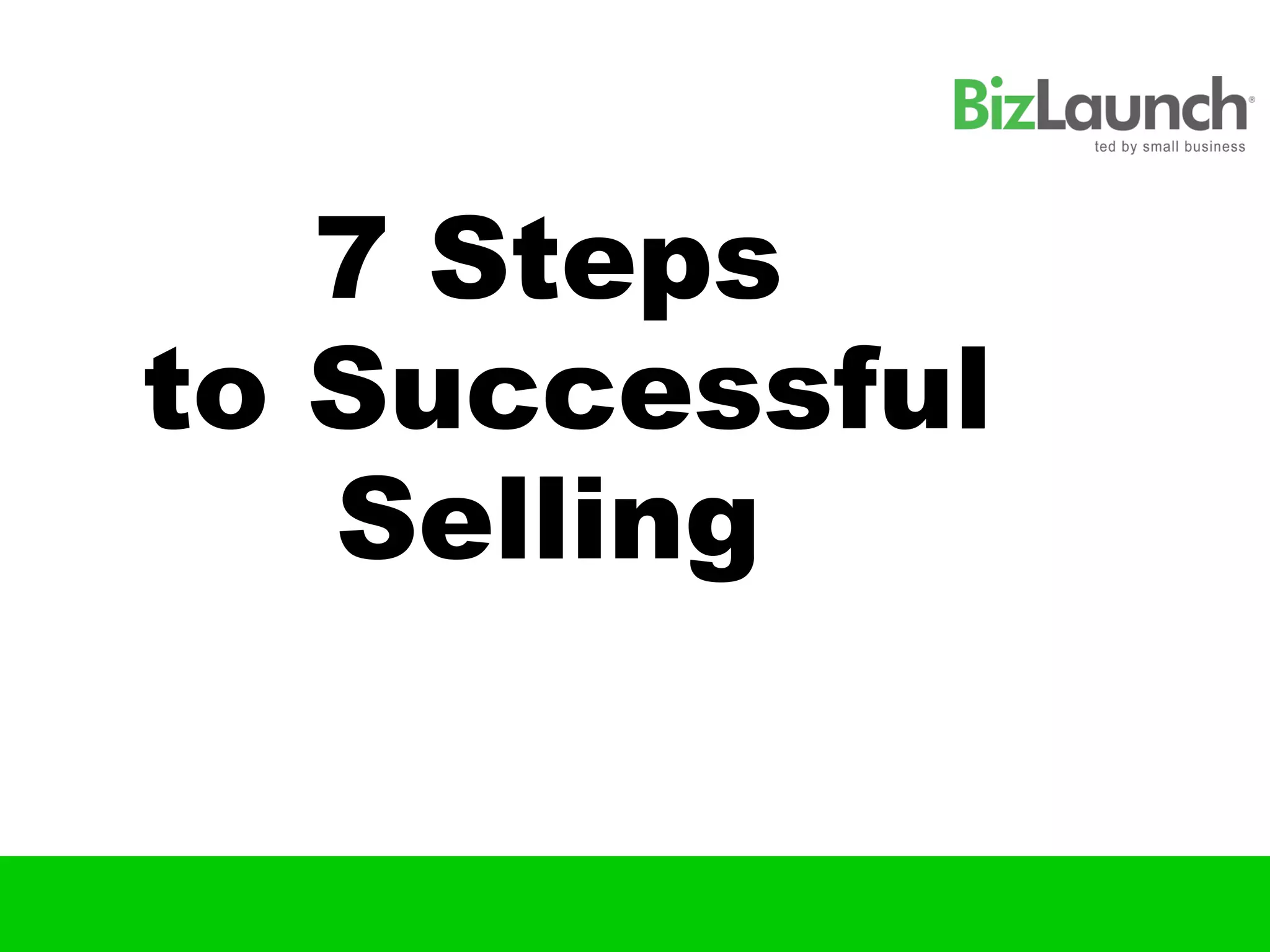 7 steps to successful selling | PPT