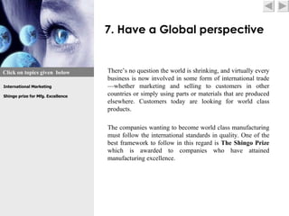 7 steps to world class manufacturing | PPT