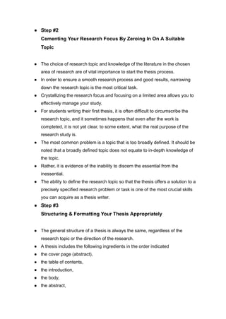 Step-by-Step Guide to Write a Thesis Dissertation by United Innovator | PDF