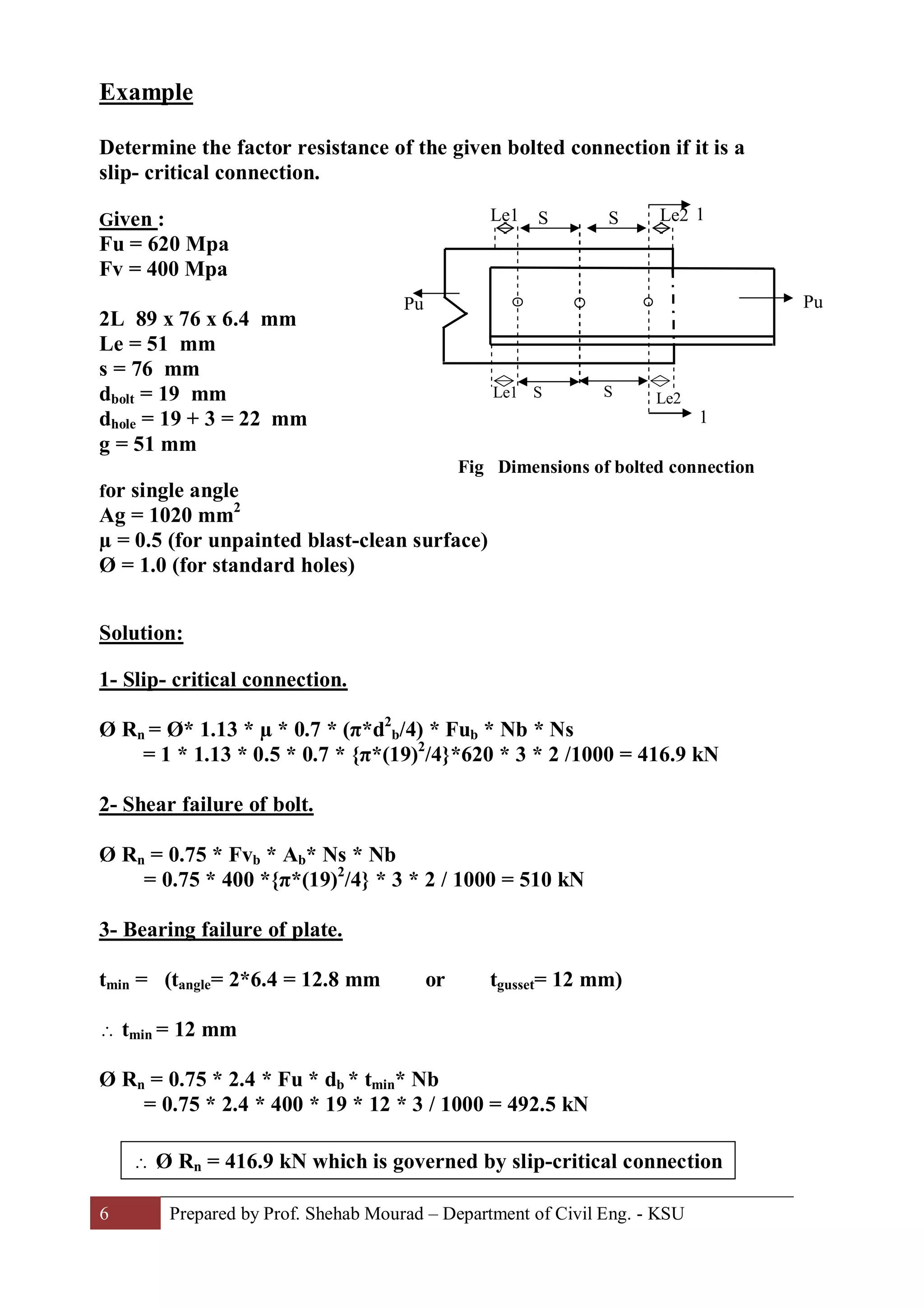 07-Strength of Bolted Connections (Steel Structural Design & Prof ...