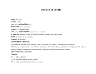 Structuri_textuale -proiect didactic clasa a 7 a | PDF